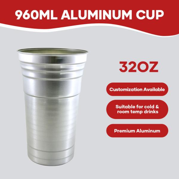 Quality 32oz(960ml) Super-Sized Wave Style Premium Aluminum Cups for sale