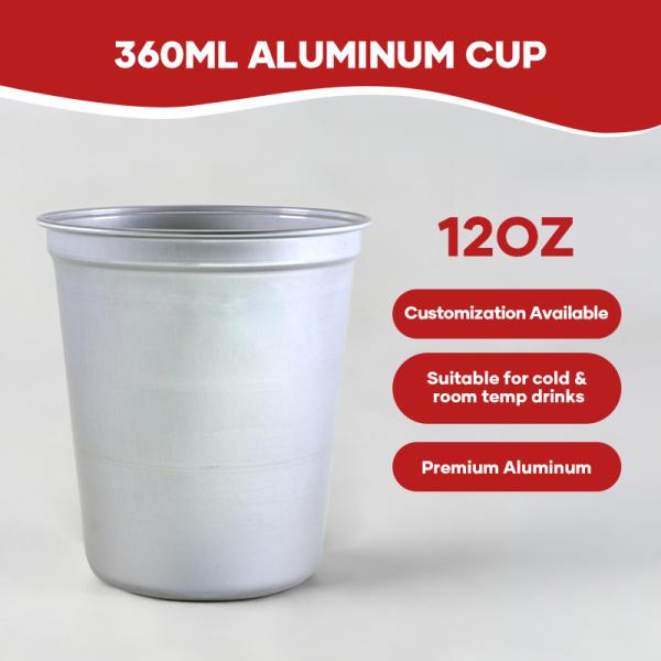 Quality 12oz(360ml) Eco-Friendly Premium Aluminum Cups - Custom Reusable Drinking Cold Cups for sale