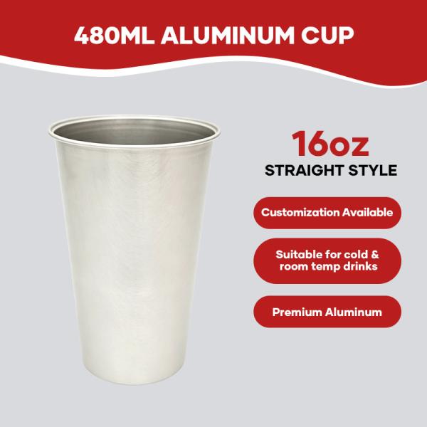 Quality 16oz(480ml) Straight Style Premium Aluminum Cups for sale