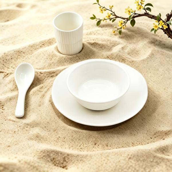 Quality Shatterproof 4-Piece Commercial Dinnerware Set for Restaurants & Catering | FDA for sale