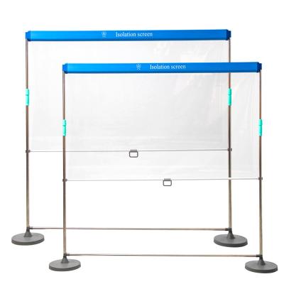 China Stainless Steel Frame Hospital Sneeze Guard Sneeze Screens For Reception Desks for sale