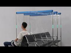 ODM Floor Standing Sneeze Shield Blue White Isolation Screen For Hospital Seats
