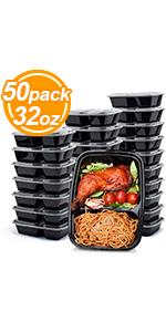餐盒 方形二格 50pack 32oz 小图