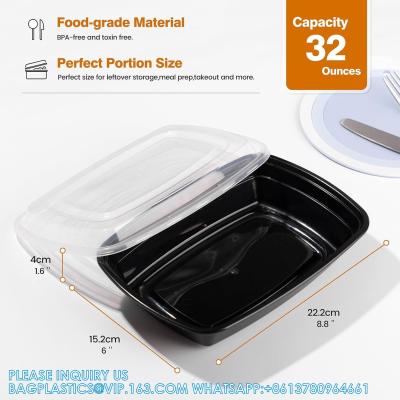 China Compartment Meal Prep Container Pack - 32oz Food Storage Containers With Lids - Microwave, Freezer And Dishwasher for sale