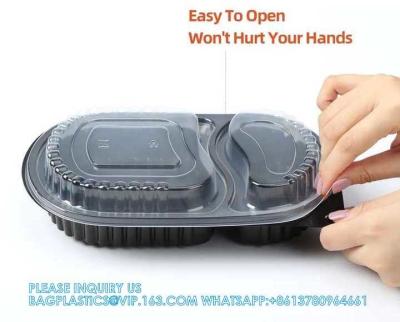 China recyclable, sustainable, disposable, Customizable Meal Prep Container 3 Compartment Takeaway Food Containers for sale