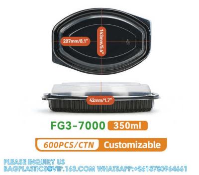 China recyclable, sustainable, disposable, Customizable Meal Prep Container 3 Compartment Takeaway Food Containers for sale
