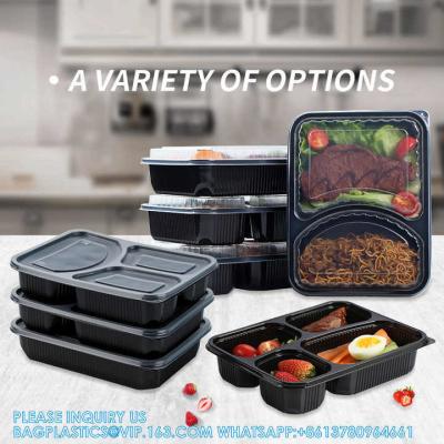 China 5 Compartment Meal Prep Containers With Lids - Food Bento Boxes Stackable Reusable Disposable Microwave for sale