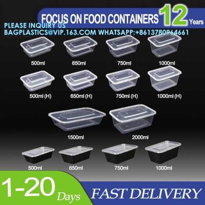 China Custom 5 compartment 6 Compartment recyclable Bento Food Containers Take Away Disposable Plastic Lunch Bento Box for sale