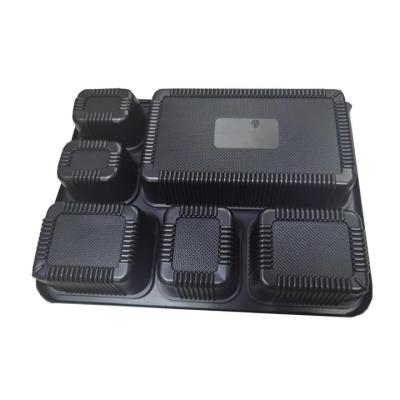China Custom 5 compartment 6 Compartment recyclable Bento Food Containers Take Away Disposable Plastic Lunch Bento Box for sale
