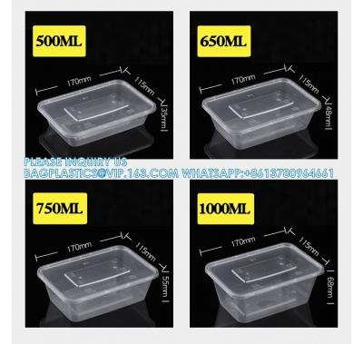 China 500 Ml Disposable Lunch Box Rectangular Bento Transparent Plastic Tableware Wholesale Packaging Box PP Takeaway for sale