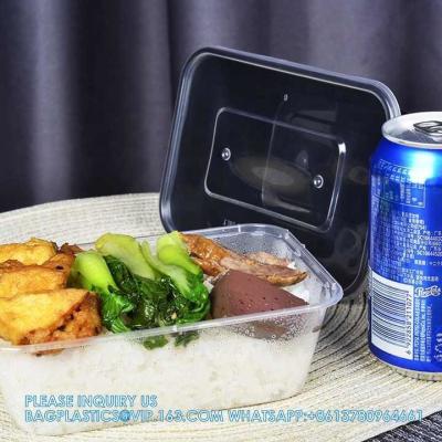 China 500 Ml Disposable Lunch Box Rectangular Bento Transparent Plastic Tableware Wholesale Packaging Box PP Takeaway for sale