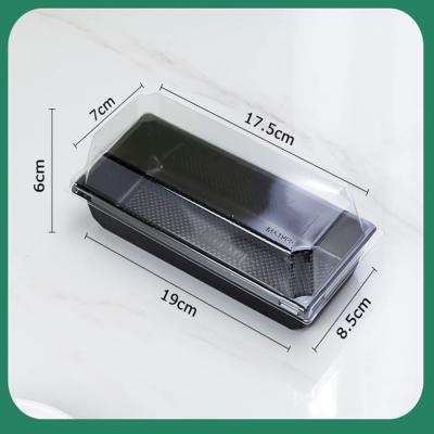 China Reusable Sandwich Box With Clear Lids Sandwich Plastic Container Sushi Container Box Swiss Roll Container for sale