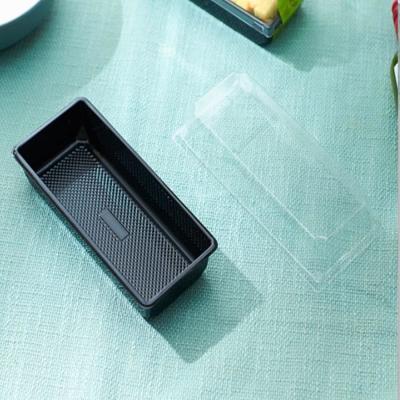 China Reusable Sandwich Box With Clear Lids Sandwich Plastic Container Sushi Container Box Swiss Roll Container for sale