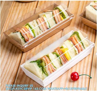 China Charcuterie Box With Clear Safety Lid 5 Brown Square Disposable Food Container Bakery Bread Box Brown Baking for sale