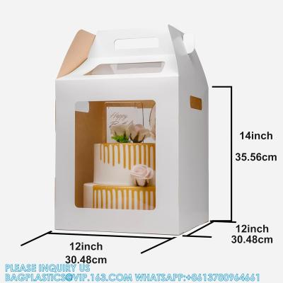 Китай Высокие коробки для тортов 4 упаковки 12x12x14 коробки для тортов 12 дюймов - одноразовый контейнер для большого слоя тортов продается