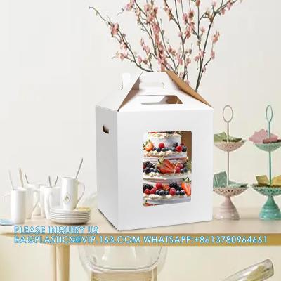 Китай Высокие коробки для тортов 4 упаковки 12x12x14 коробки для тортов 12 дюймов - одноразовый контейнер для большого слоя тортов продается
