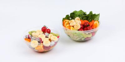 China Cuenco desechable de 24 oz con tapas para alimentos Cuenco desechable de plástico personalizado con tapa recipiente transparente Cuenco de ensalada en venta