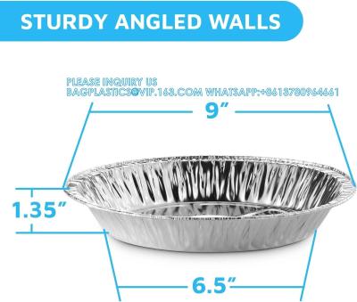 China 9” Aluminum Foil Pie Pans | Round Disposable Containers Angled Walls Tart Baking, Storing, Serving & Reheating for sale