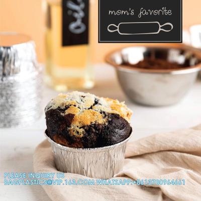 China 3.5'' Inch Round Ramekins Muffin Cups Tin Foil Cupcake Pans Disposable Aluminum, Freezer & Oven Safe Pack for sale