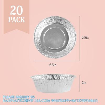 China 6.5'' Inch Round Tin Foil Pans Disposable Aluminum, Freezer & Oven Safe - For Baking, Cooking, Storage, Roasting for sale