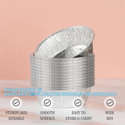 China 6.5'' Inch Round Tin Foil Pans Disposable Aluminum, Freezer & Oven Safe - For Baking, Cooking, Storage, Roasting for sale