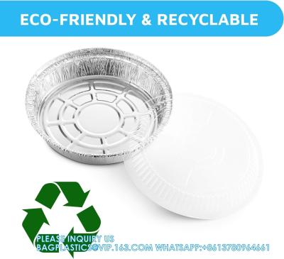 China 10'' Inch Round Tin Foil Pans Disposable Aluminum, Extra Deep Freezer & Oven Safe - For Baking, Cooking, Storage for sale