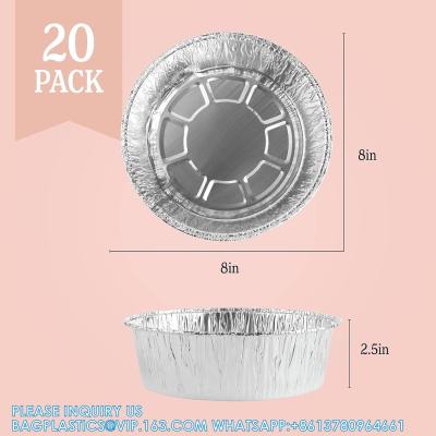 China 10'' Inch Round Tin Foil Pans Disposable Aluminum, Extra Deep Freezer & Oven Safe - For Baking, Cooking, Storage for sale