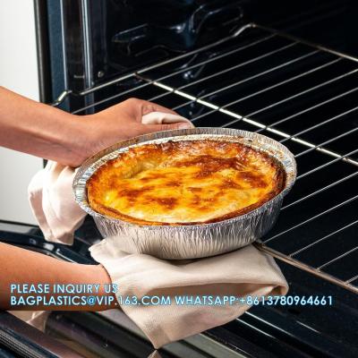 China 10'' Inch Round Tin Foil Pans Disposable Aluminum, Extra Deep Freezer & Oven Safe - For Baking, Cooking, Storage for sale