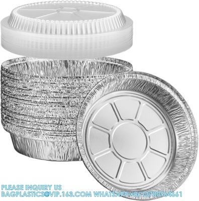 China 10'' Inch Round Tin Foil Pans Disposable Aluminum, Extra Deep Freezer & Oven Safe - For Baking, Cooking, Storage for sale