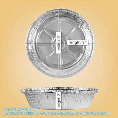 China 10'' Inch Round Tin Foil Pans Disposable Aluminum, Extra Deep Freezer & Oven Safe - For Baking, Cooking, Storage for sale