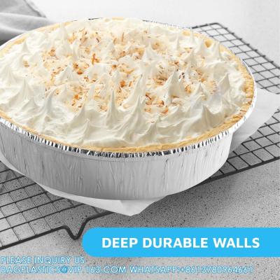China 10'' Inch Round Tin Foil Pans Disposable Aluminum, Extra Deep Freezer & Oven Safe - For Baking, Cooking, Storage for sale