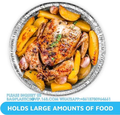 China 10'' Inch Round Tin Foil Pans Disposable Aluminum, Extra Deep Freezer & Oven Safe - For Baking, Cooking, Storage for sale