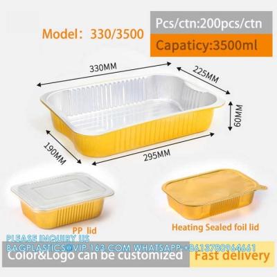 China 3500ml/7.5LB, Cisternas de papel de aluminio resistentes con tapas para cocinar, hornear, recalentar, congelar, horno, reciclables en venta