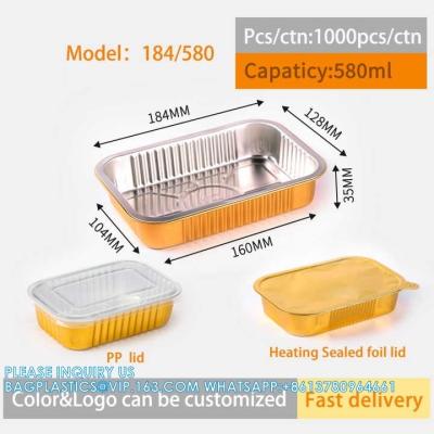 China 580 ml/1.25 lb., Ollas de aluminio resistentes con tapas para cocinar, hornear, recalentar, congelar, horno, reciclables en venta