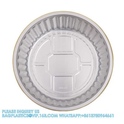 China 280mm Diameter 5000ml Aluminum Foil Baking Pans Pizza Tray Round Disposable Aluminum Foil Container With Lids for sale