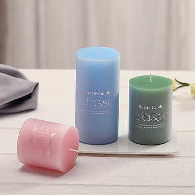China Colorful Cylindrical Wedding Hotel Party Christmas Snowflake Cheap Orange Lvory Flameless Led Wax Tall Pillar Wax for sale