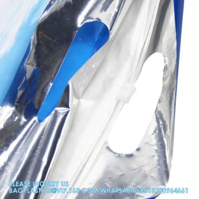 China Customized Logo Portable Lunch Cooler Bag Pizza Delivery Cooler Thermal Bag Plastic Cooler Bag With Die Cut Handle for sale
