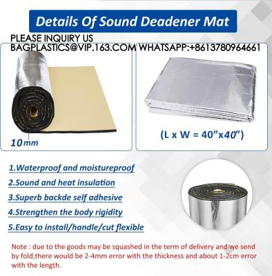 China Car Heat Sound Deadening Insulation Mat, - 394 Mil 10.8 Sqft Automobile Sound Deadening & Heat Insulation Material for sale