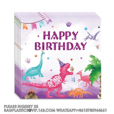 China Dinosaur Theme Party Tableware Set Birthday Party Paper Plates Cups Disposable Kids Birthday Party Decoration for sale