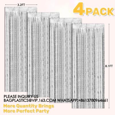 China Backdrop For Party Decorations, Foil Fringe Backdrop Curtains, Tinsel Streamers For Birthday Party Decorations for sale