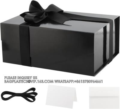 China Cajas de propuestas de novios, cajas plegables rectangulares de cierre magnético para envases de regalos (negro mate) en venta