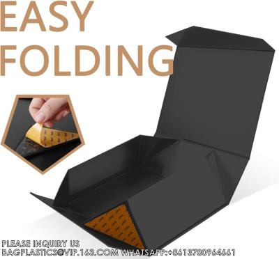 China Cajas de propuestas de novios, cajas plegables rectangulares de cierre magnético para envases de regalos (negro mate) en venta