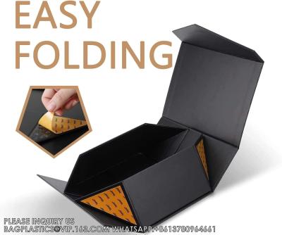 China Cajas de propuestas de novios, cajas plegables rectangulares de cierre magnético para envases de regalos (negro mate) en venta