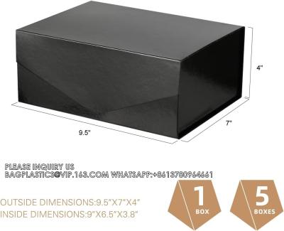 China Cajas de propuestas de novios, cajas plegables rectangulares de cierre magnético para envases de regalos (negro mate) en venta