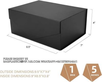 China Cajas de propuestas de novios, cajas plegables rectangulares de cierre magnético para envases de regalos (negro mate) en venta