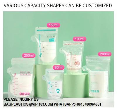 China Recycle Bio Environment Material Single Layer 150ml 250ml Breast Milk Storage Bags pouchbags Baby Breastmilk Bag for sale
