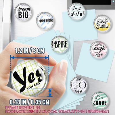 China Mixed-Color Glitter Glass Fridge Magnets For Whiteboard/Locker/Cabinet.Refrigerator Magnets Decorative Magnet for sale