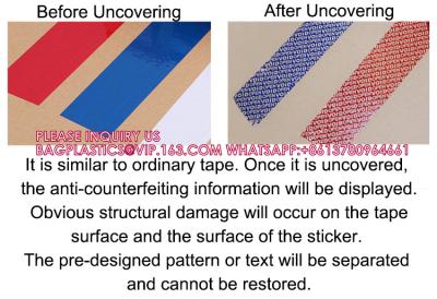 China Custom Packaging Seal Safety PET Film Tamper Resistance Evidence Void Security Tape Roll for sale