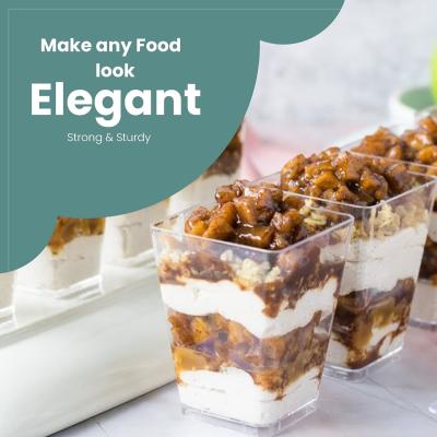 China 5 Oz Plastic Mini Dessert Cups With Lids And Spoons Parfait Cups With Lids Yogurt And Appetizer Dessert Shooter Cups For Party, Pudding, Ice Cream, Fruit, BPA Free Clear Recyclable. for sale