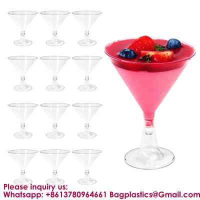 China Mini Dessert Cups With Spoons, Pack Disposable Appetizer Cup Mousse Cups Small Plastic Wine Glasses For Serving Individual Pudding Shots, Cocktail, Trifle for sale